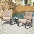 SOLAURA 3-Piece Outdoor Bistro Sets Patio Metal Spring Chairs and ...