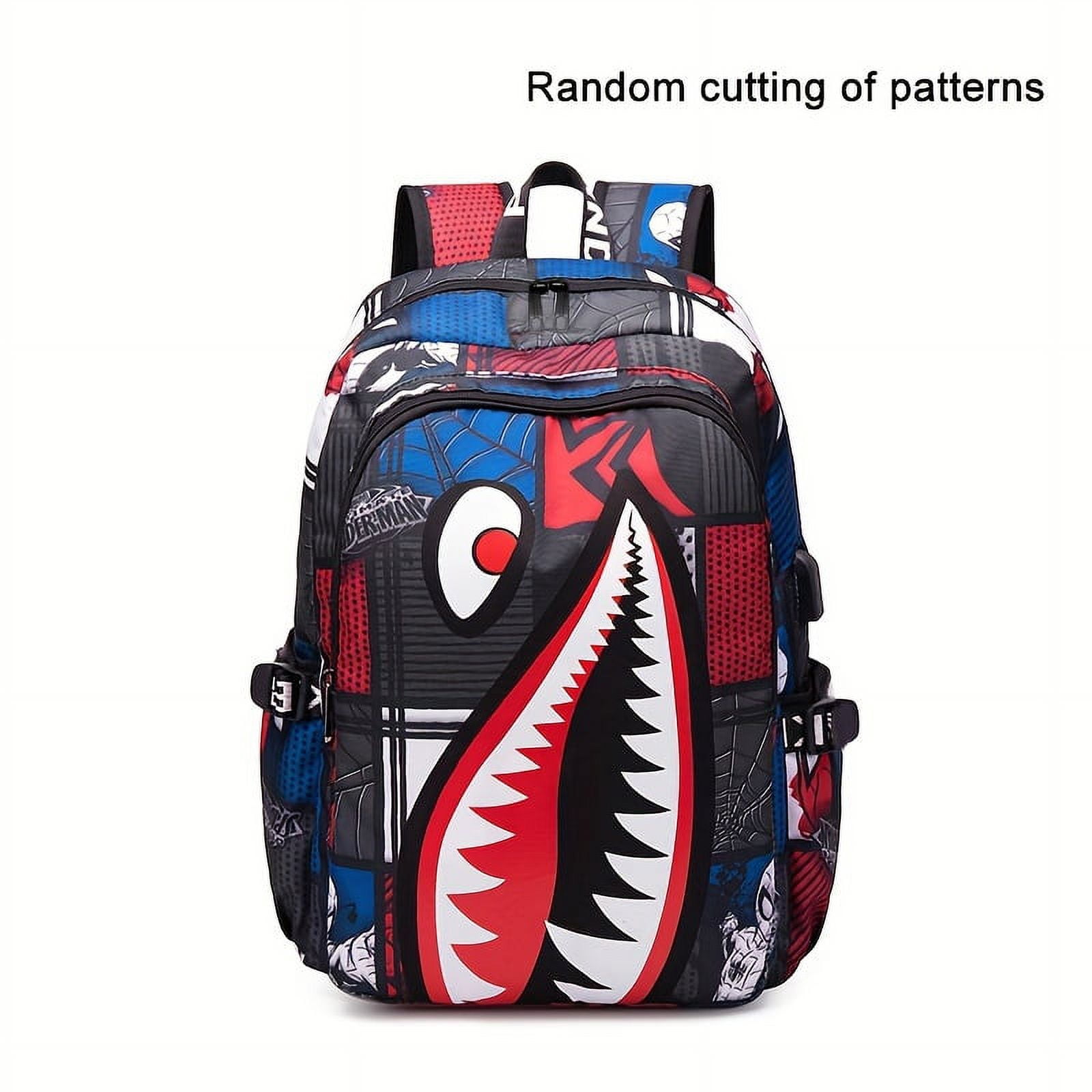 Click here for Grm Cute Cartoon Shark Print Backpack  Preppy Coll... prices