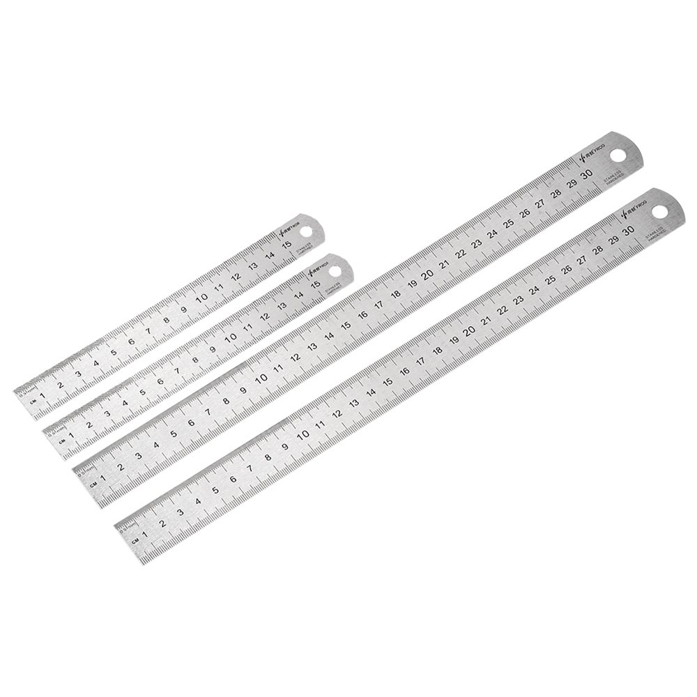 15cm 6 Inch 30cm 12 Inch Metric Stainless Steel Straight Rulers with ...