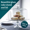 Libbey Selene Tall Multi-function Glass Cake Stand with Dome, Versatile ...