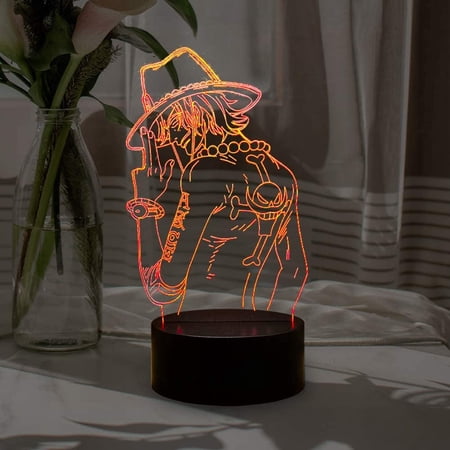 Portgas·D· Ace Night Light Anime Monkey D. Luffy‘s Brother 3D LED Desk ...