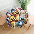 Color Splash Cartoon Bunny Squirrel Crew Round Tablecloth Waterproof ...
