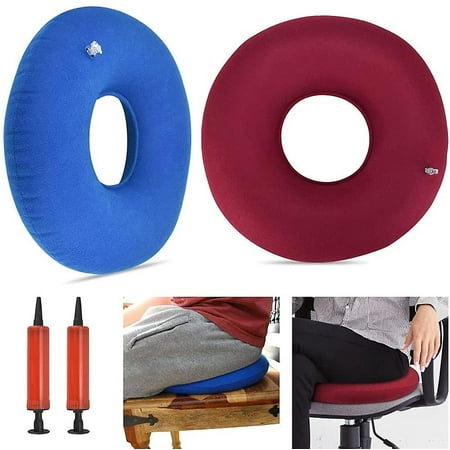 2 Pieces Inflatable Seat Cushion Orthopedic Inflatable Ring Cushion ...