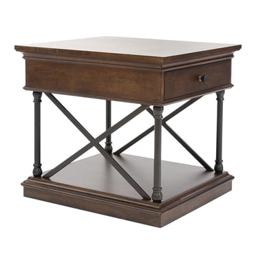 ACME Noella End Table in Walnut and Sandy Black - Walmart.com