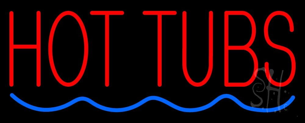Red Hot Tubs LED Neon Sign 10 x 24 - inches, Black Square Cut Acrylic ...