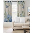 Blue Hydrangea Blackout Curtains for Bedroom/Living Room, Thermal ...