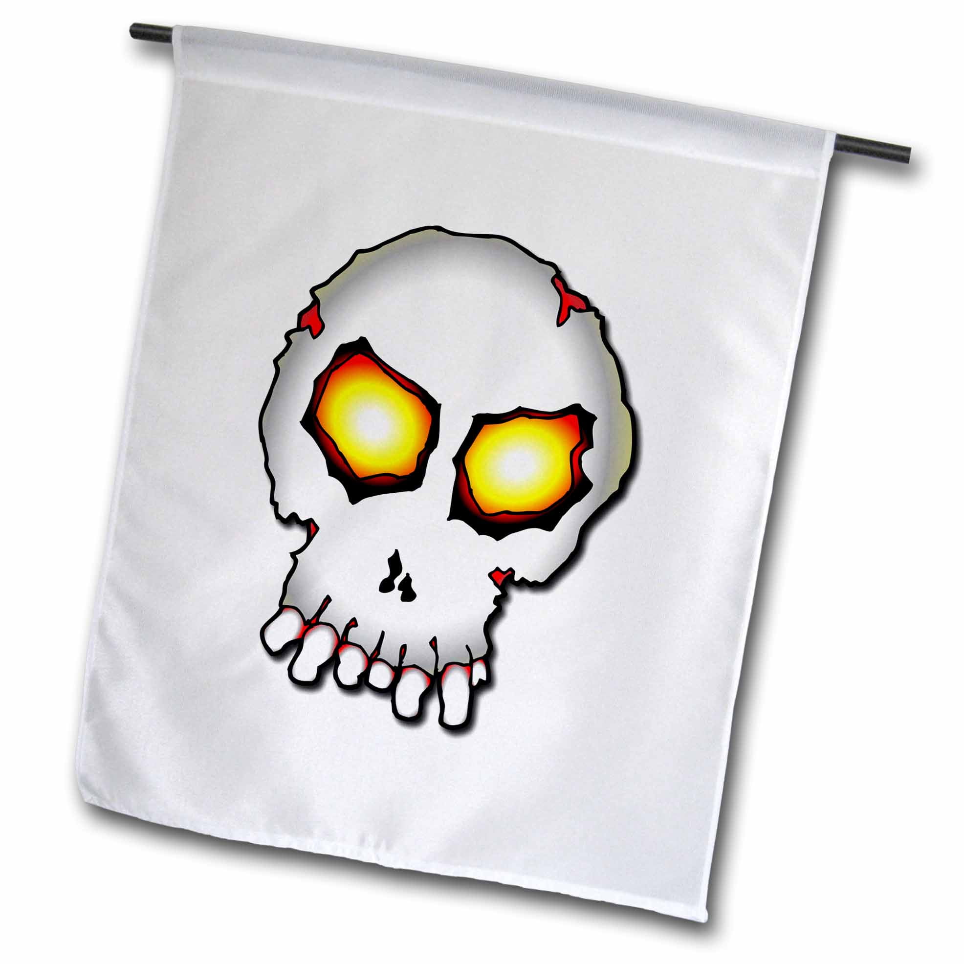 3dRose ZOMBIE SKULL halloween 1 on white - Garden Flag, 12 by 18-inch ...
