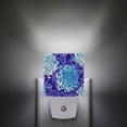 Blue Flowers Plug-in LED Night Lights Purple Painting Auto Dusk-to-Dawn ...