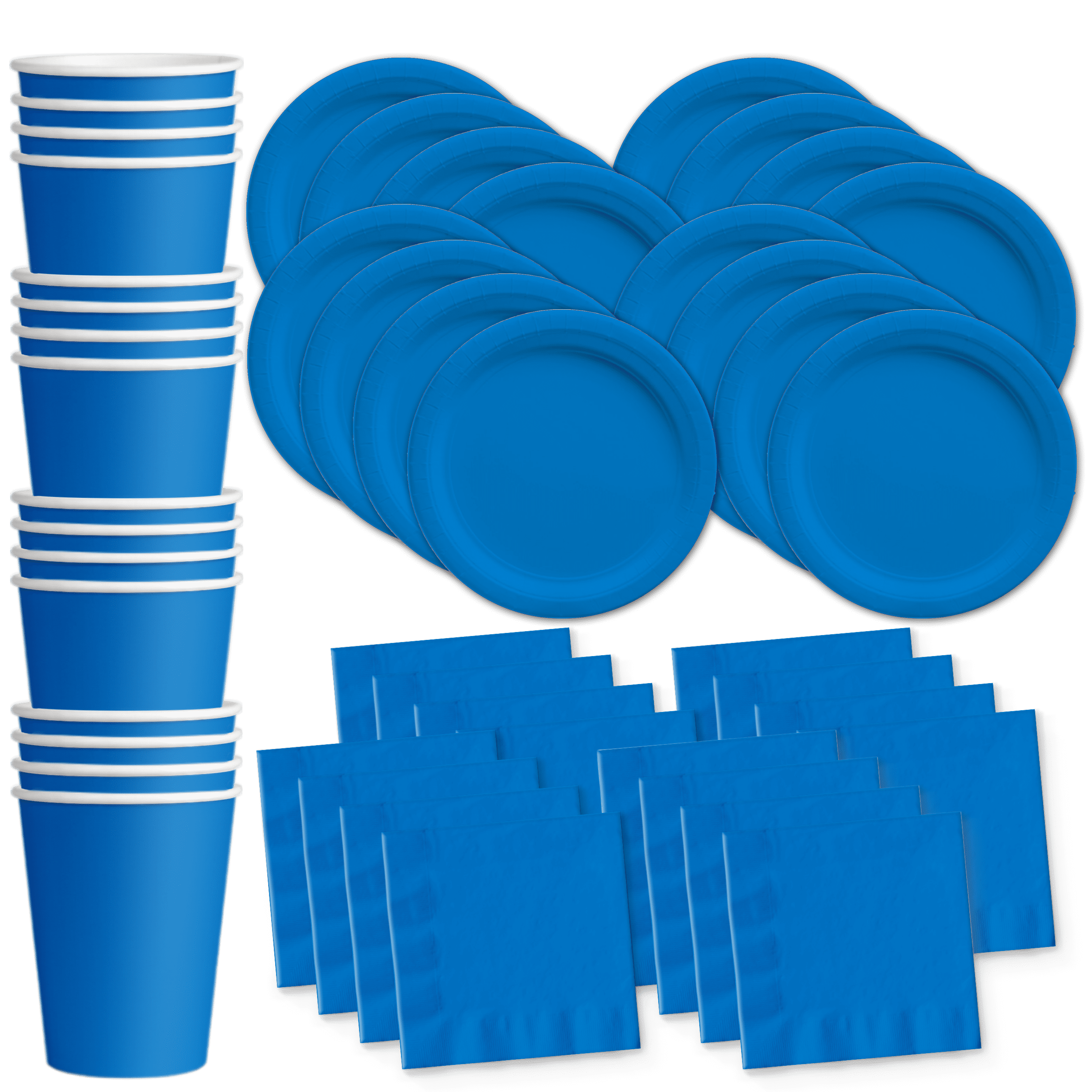 Solid Blue Birthday Party Supplies Set Plates Napkins Cups Tableware ...