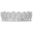 Saintda Diamond Grillz, Silver Vampire Style, Cubic Zirconia Iced Out ...