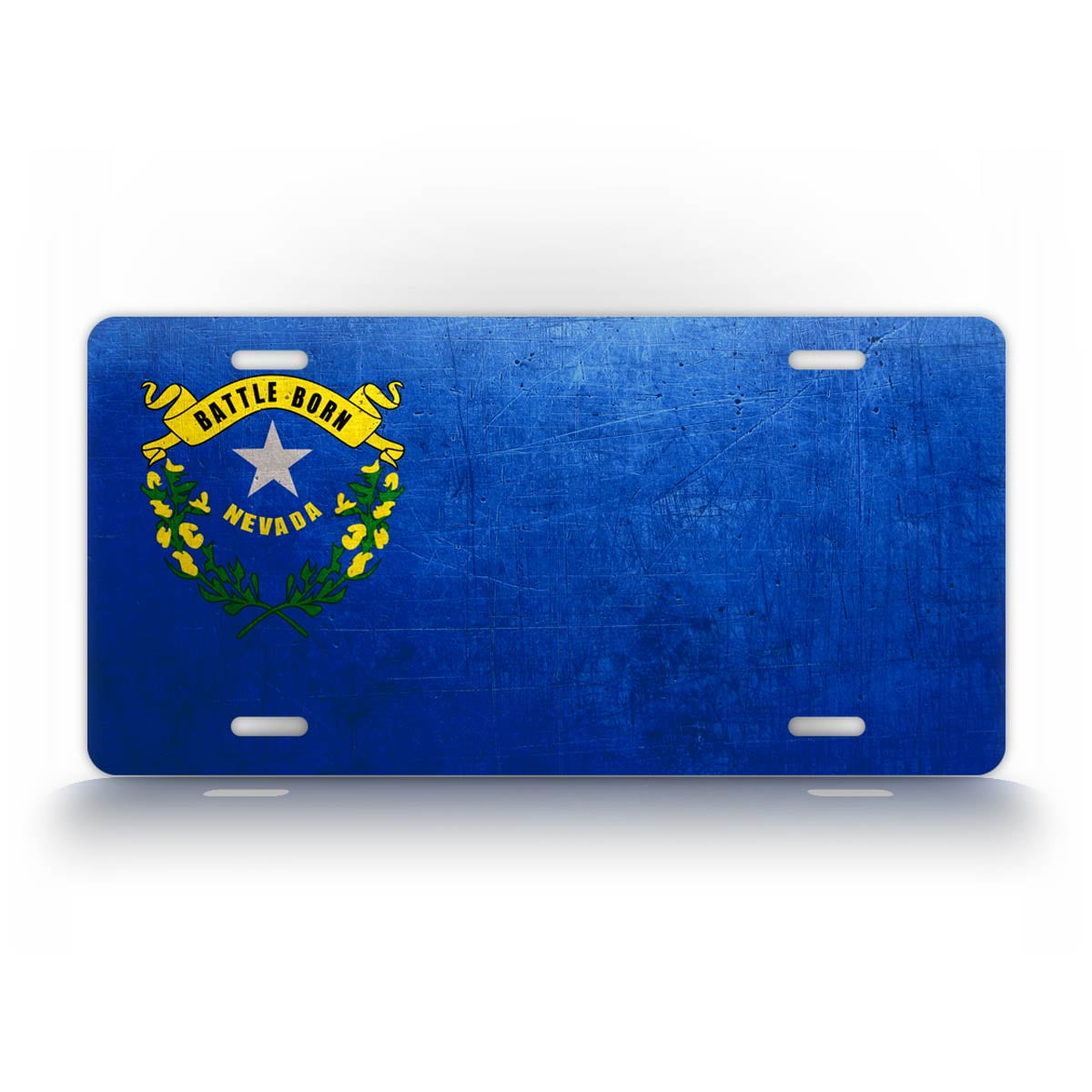 Nevada Americana Weathered Metal Flag License Plate Antique NV State ...