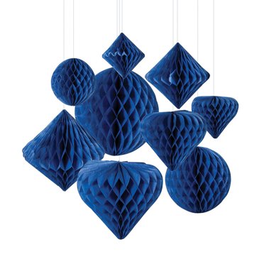 Navy Blue Paper Fan Assortment - Party Decor - 8 Pieces - Walmart.com