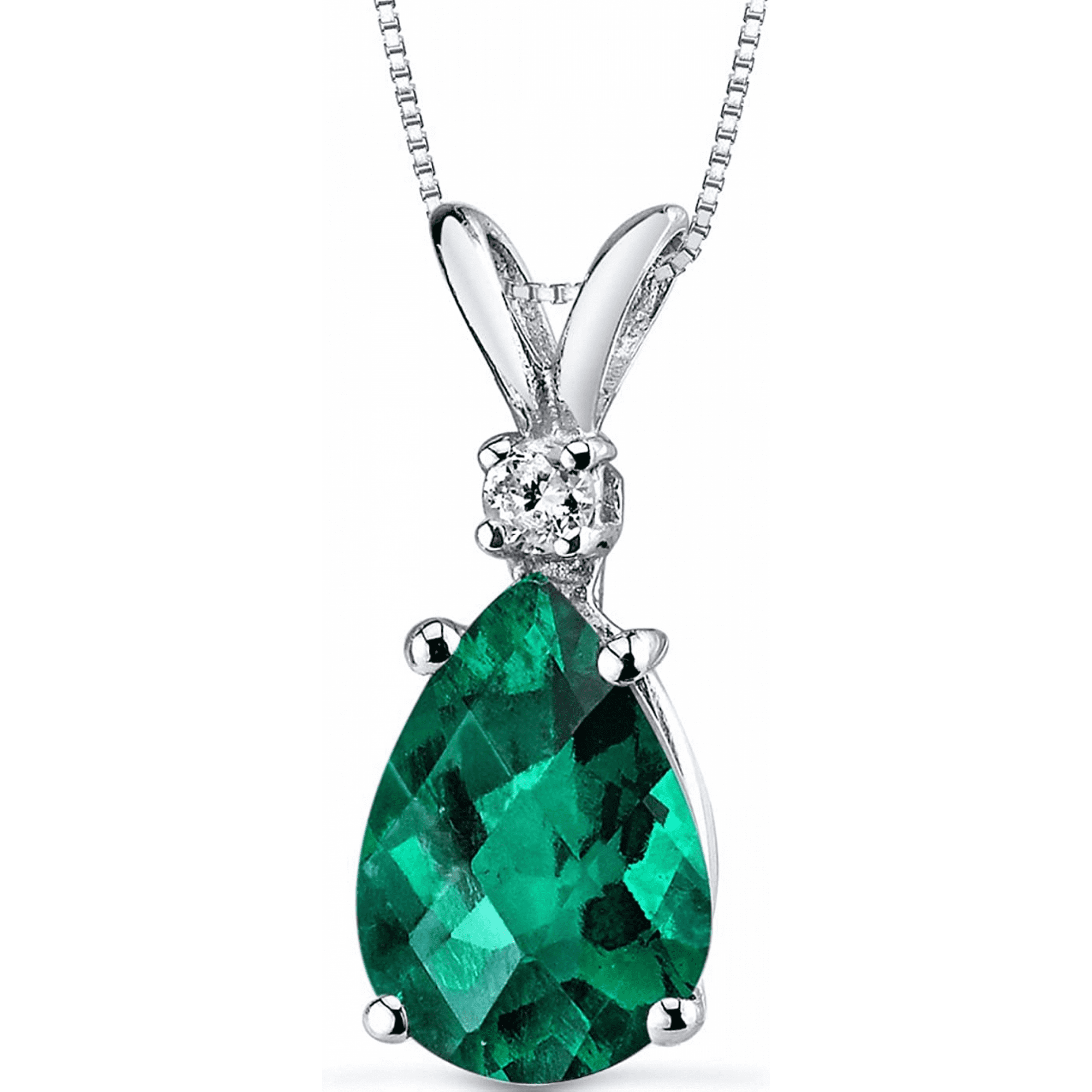 Click here for Unbranded Created Emerald  With Genuine Diamond Pe... prices