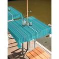 Blue Stripes Square Outdoor Tablecloth with Umbrella Hole Abstract ...