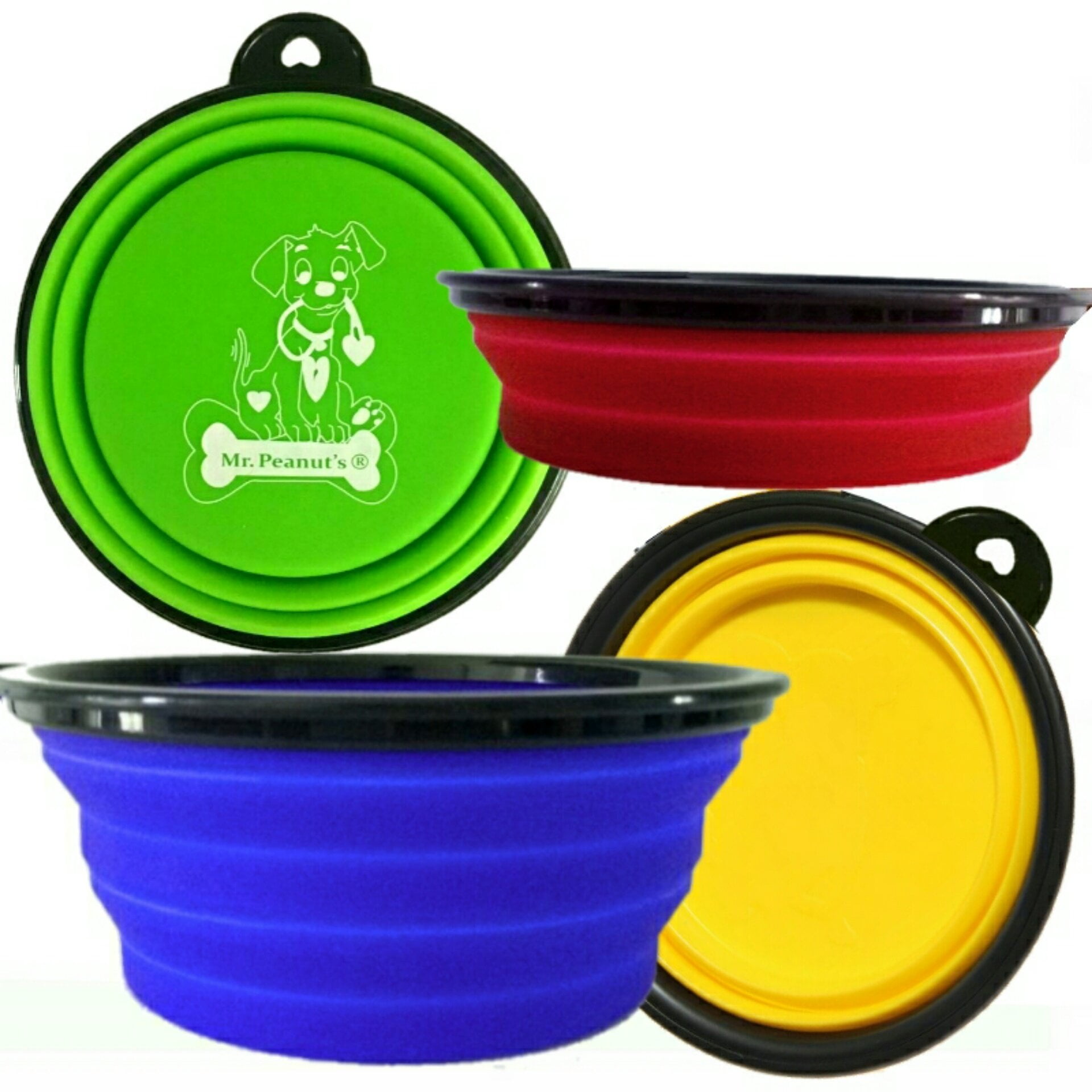 4 Pack Collapsible Silicone Travel Bowls - 12oz - Walmart.com