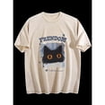 Apricot Oversized Graphic Cotton T-Shirt For Men, Streetwear Tee With ...