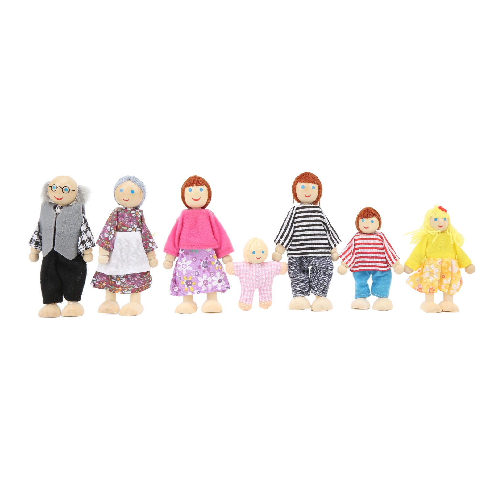 Click here for Estink Wooden Doll House Family  7 Dolls Fun Doll... prices