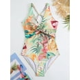 Beranmey Womens Tropical Print One Piece Swimsuit With Cover Up Beach