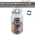 Large Clear Coin Bank Jar with Slotted Lid, One Gallon Plastic Money ...
