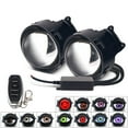 3" LED Dynamic Devil Eyes Light 33 Modes 12V Remote Control Headlight ...