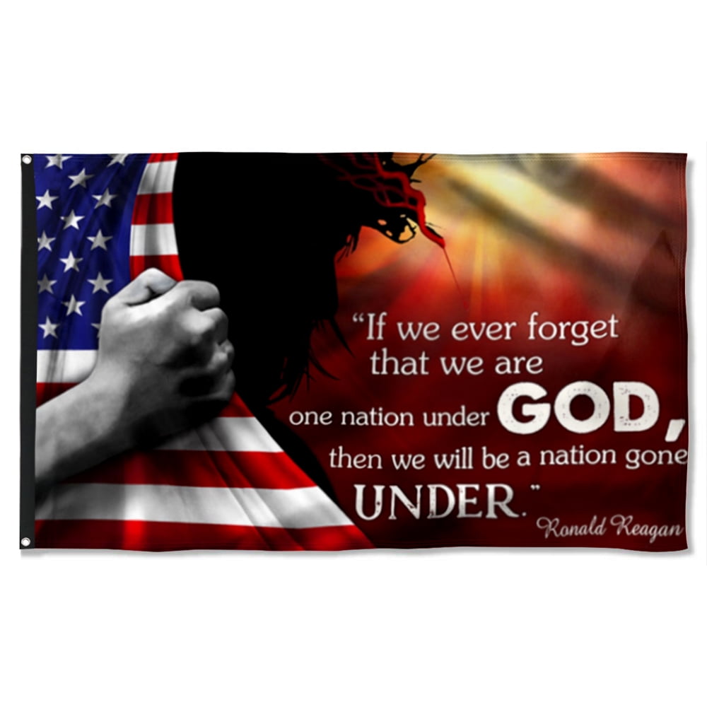 Cayyon Jesus Flag 3x5feet Jesus Grommet Flag One Nation Under God Flag