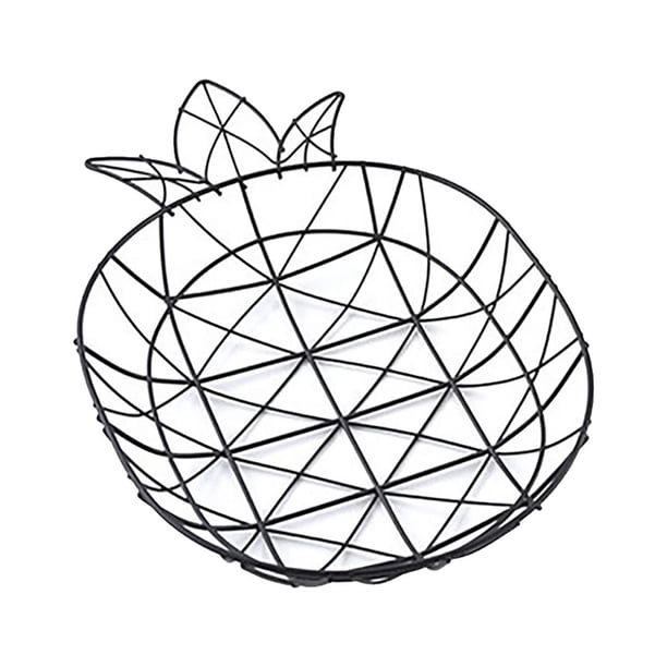 matoen Wrought Iron Fruit Basket Living Room Home Snack Storage Basket ...