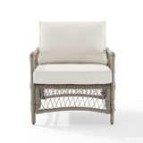 Thatcher Outdoor Wicker Armchair Creme/Driftwood - Walmart.com