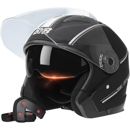 Motorcycle half helmet with Dual anti-fog lenses Motorbike Helmets ...