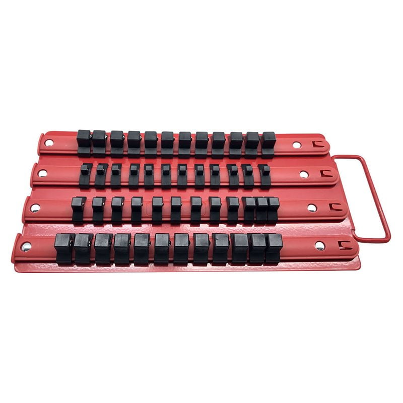 Portable Socket Organizer Tray, Heavy Duty Socket Rail, Red Rails With ...