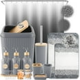 32PCS Bathroom Set Bathroom Accessories with Shower Curtain and Bath ...