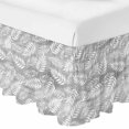 Ash Fronds Bed Skirt King Size 16 Inch Drop, Gray Silver Slate Leaf ...