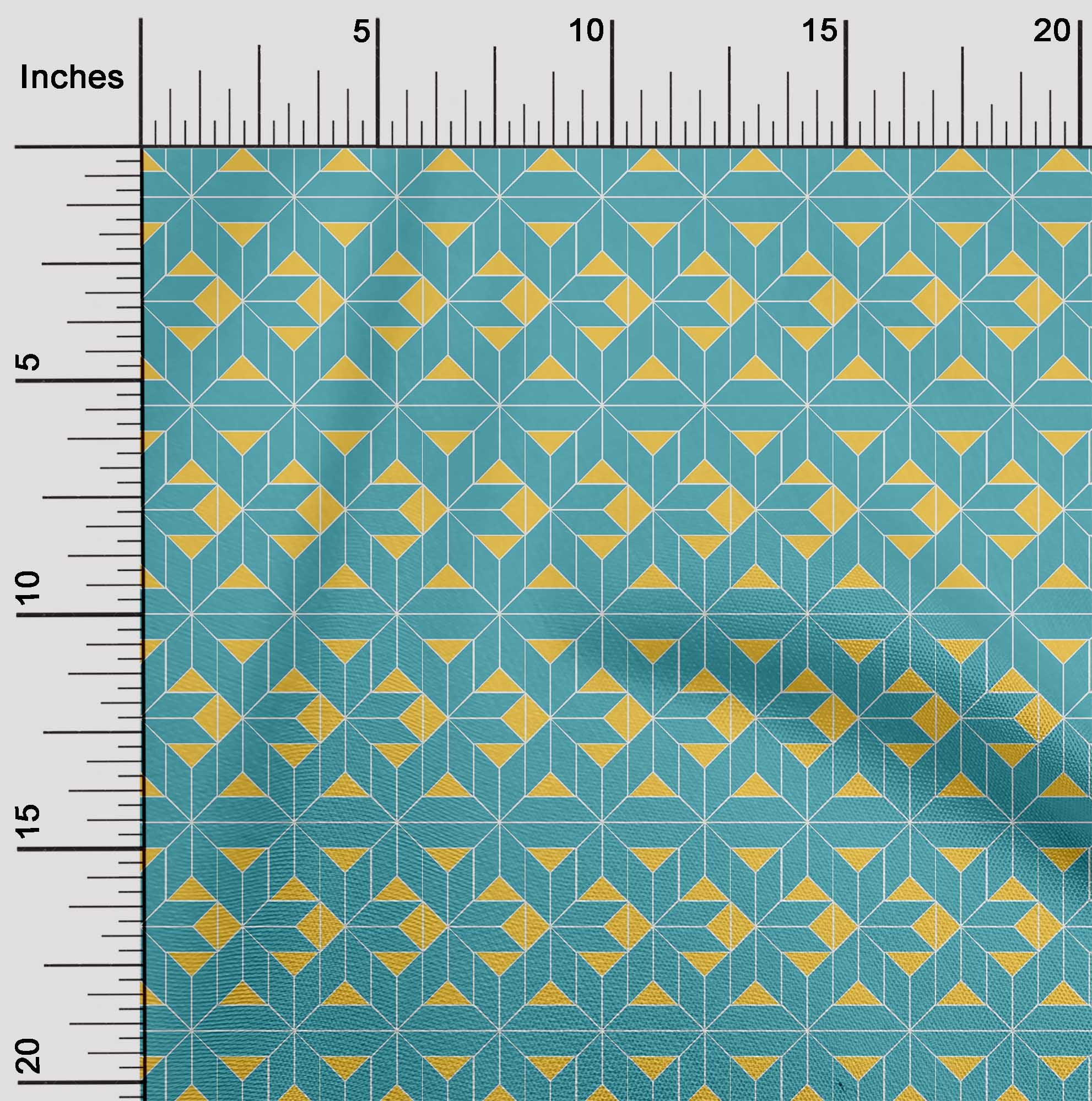 oneOone Cotton Poplin Fabric Square|Diamond & Triangle Geometric Print ...