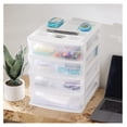 Drawer Organizer, 4-Tier Plastic Storage Desktop Drawers, White Frame ...