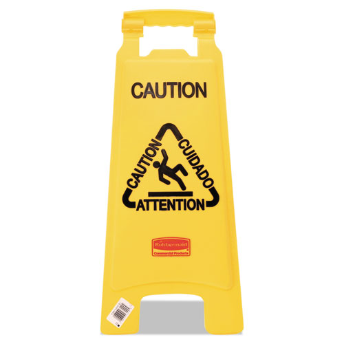 Multilingual "Caution" Floor Sign, 11 x 12 x 25, Bright Yellow | Bundle ...