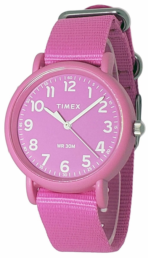 Timex Women's Weekender Quartz Pink Plastic/Nylon Watch TW2R40800 ...
