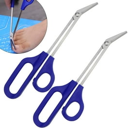 2 Pcs Toenail Scissors for Elderly Thick Nail Cuticle Trimmer Long Handled Manicure Pedicure Tool Blue Stainless Steel Walmart