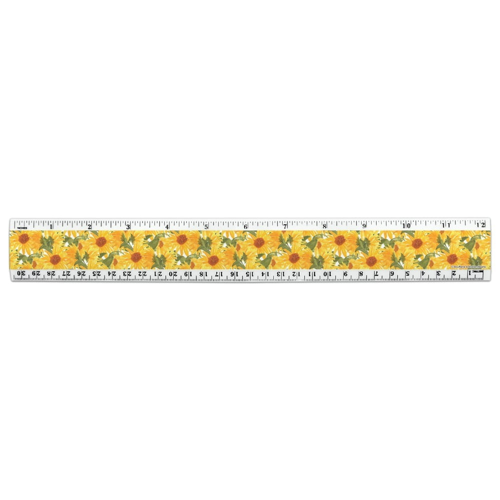 Sunny Sunflowers 12 Inch Standard and Metric Plastic Ruler - Walmart.com