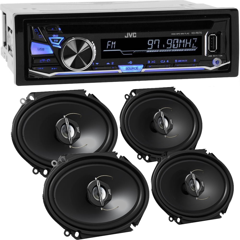 JVC KD-R570 CD with 6x8 CSJ6820 Speakers - Walmart.com