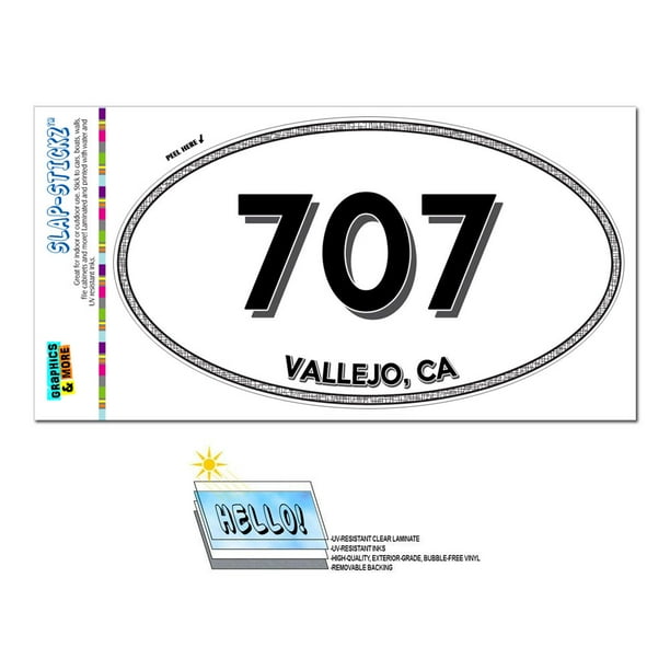 707 - Vallejo, CA - California - Oval Area Code Sticker - Walmart.com
