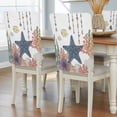 Chair Covers Set of 4 Blue Floral Starfish Chair Slipcover Protector ...