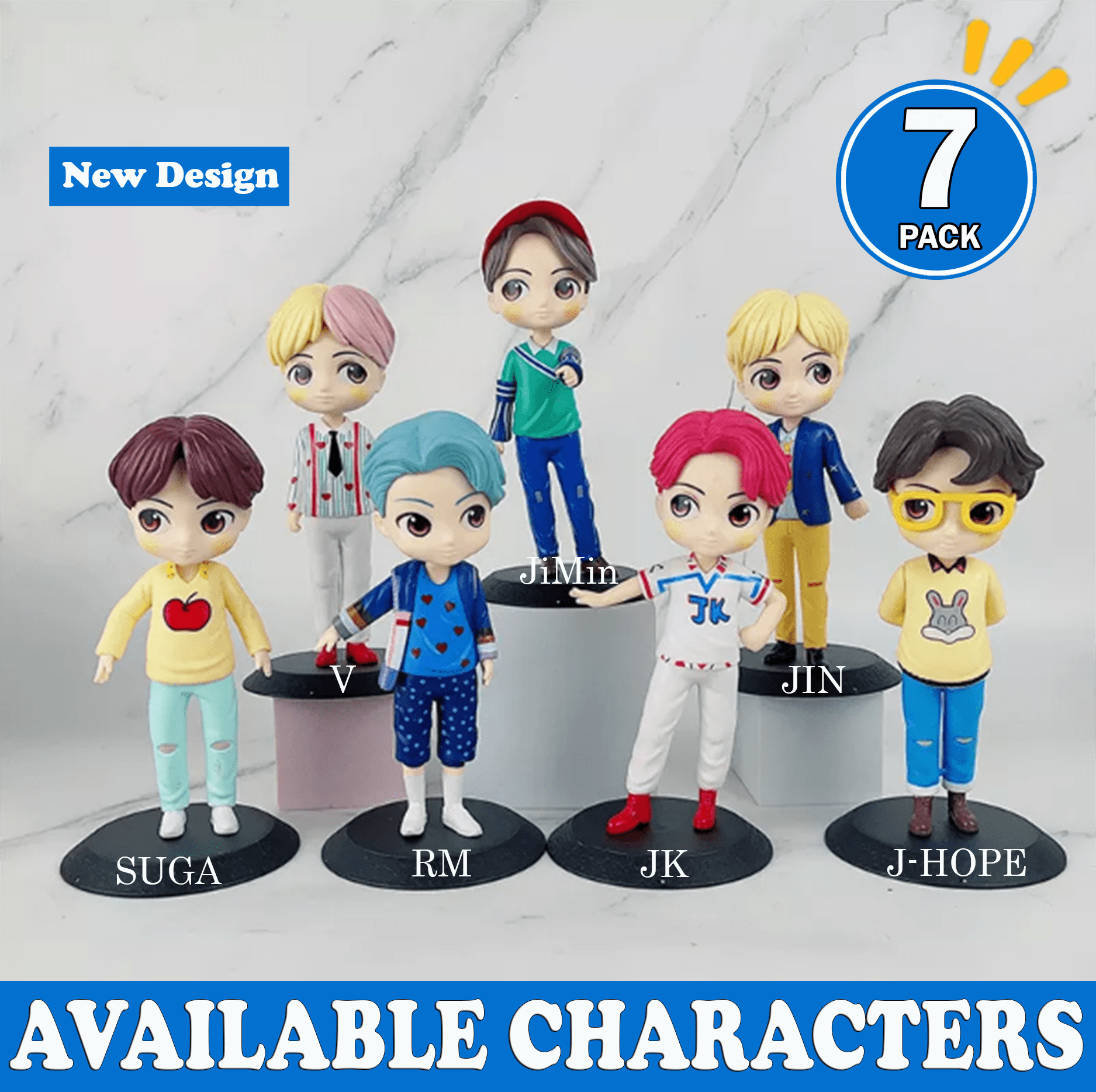 New Design 7 Pcs / Set KPOP BTS Bangtan Boys 6-inch Fashion Figures in ...