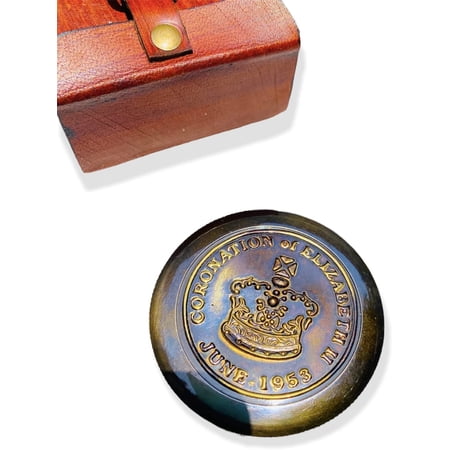 Antique Poem Pocket Compass with Coronation of Queen Elizabeth II ...