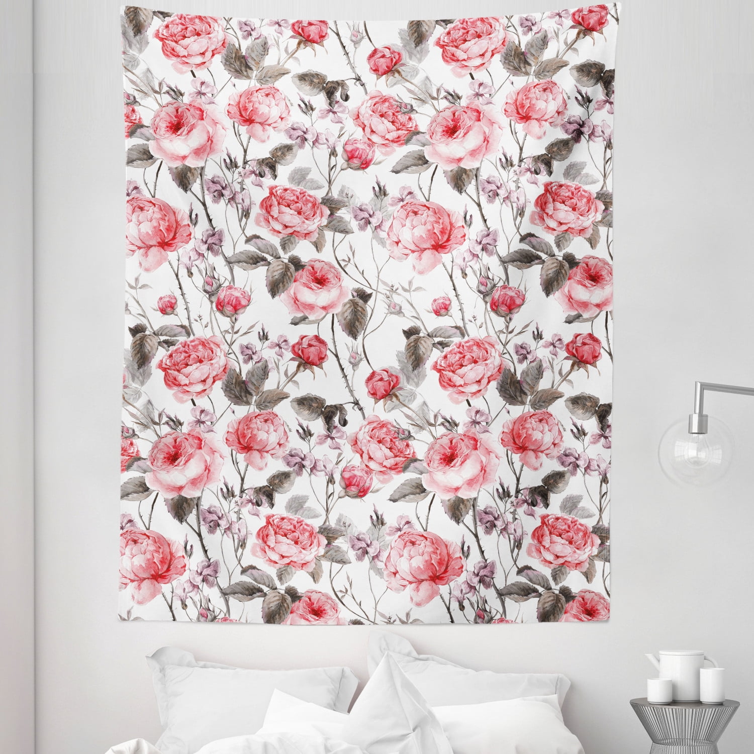 Rose Tapestry, Classic Vintage Floral Pattern Watercolor Style Bouquet ...