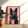 Affixzi Pink German Shepherd Art Print: Sunglasses Dog Poster, Funny ...