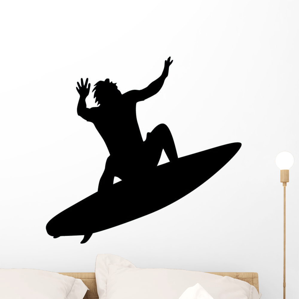 Surfing Wall Decal Sticker, Wallmonkeys Peel & Stick Vinyl Graphic (24 ...
