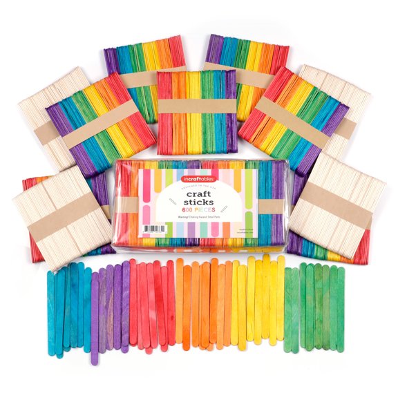 Clispeed Kids Craft Sticks Wood Multicolor 50pcs for Learning Colors ...