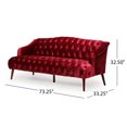 Noble House Comfy 3-Seat Sofa with Wooden Legs,for Living Room & Study ...