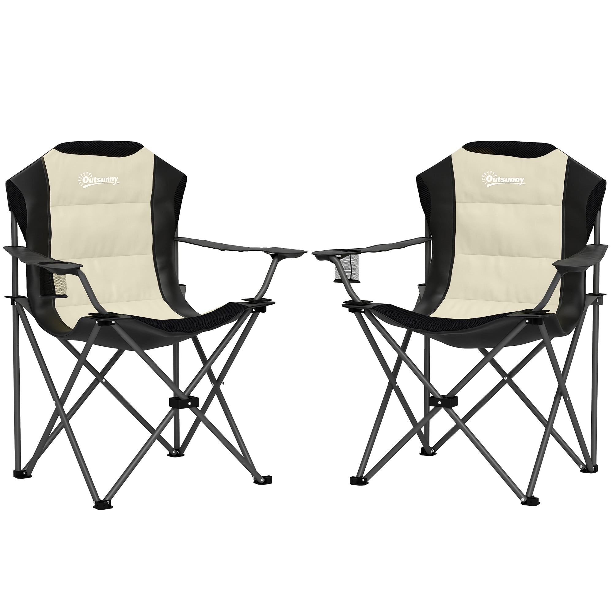 Click here for Outsunny Set Of 2 Folding Camping Chairs  Padded C... prices