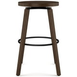 Amisco Ravi 30 In. Swivel Bar Stool - Brown Wood / Brown Wood - Walmart.com