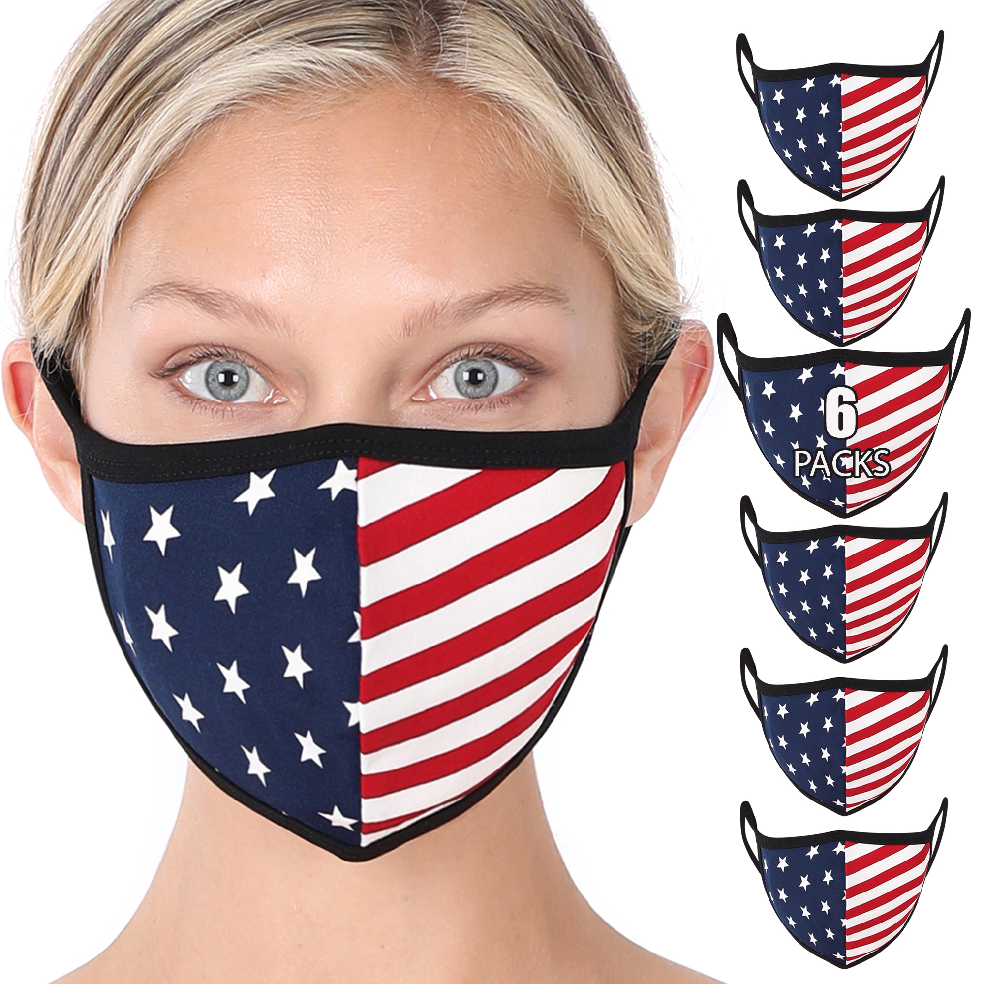 American Flag Print Washable Soft Cotton Lining Adults Unisex One Size ...